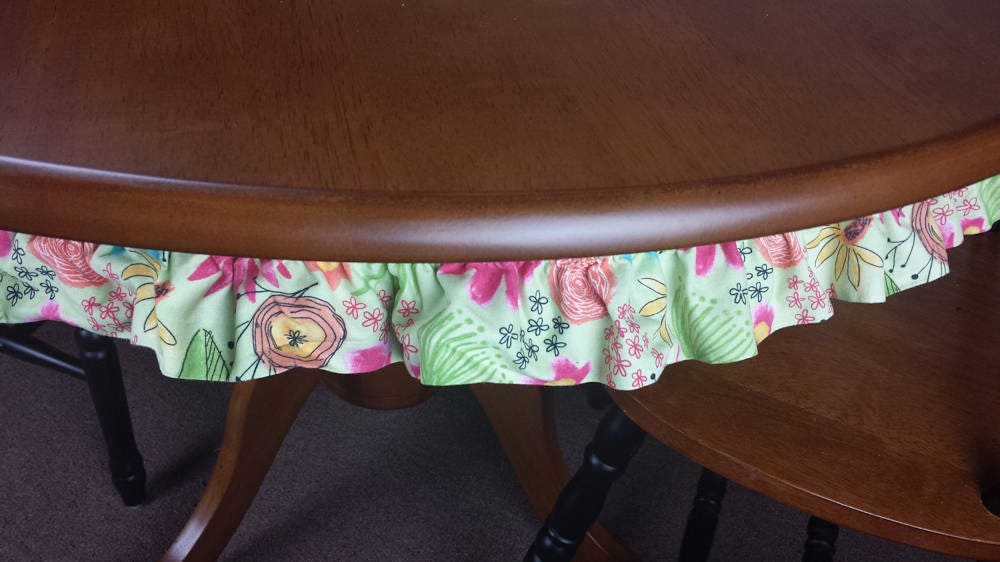 Country Table Ruffle, Custom Sizes, Pastel Petals - Etsy