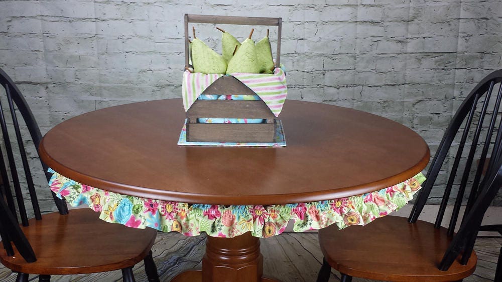 Country Table Ruffle, Custom Sizes, Pastel Petals - Etsy
