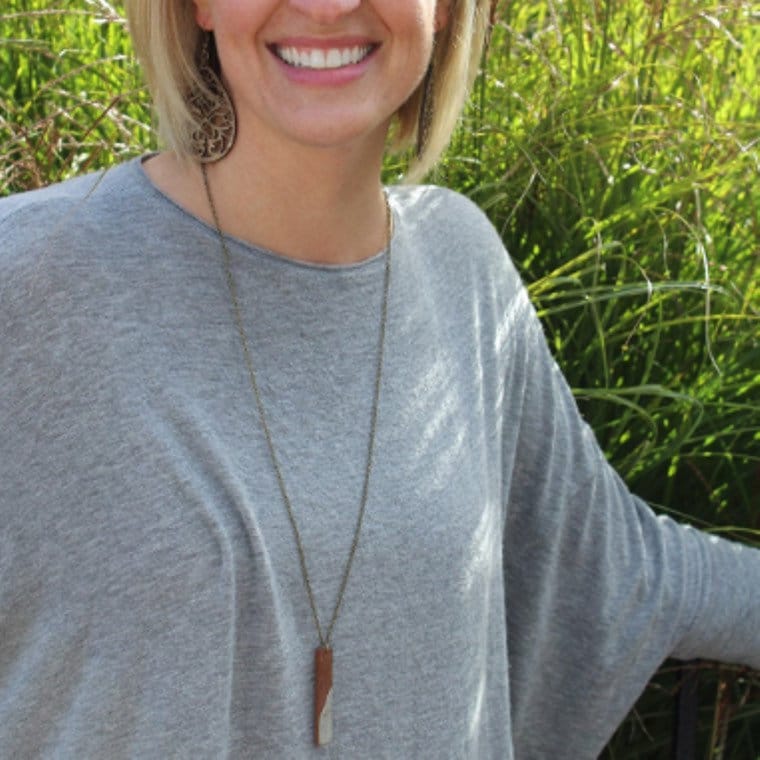 Simple and Straight Pendant Necklace Rosewood | Etsy