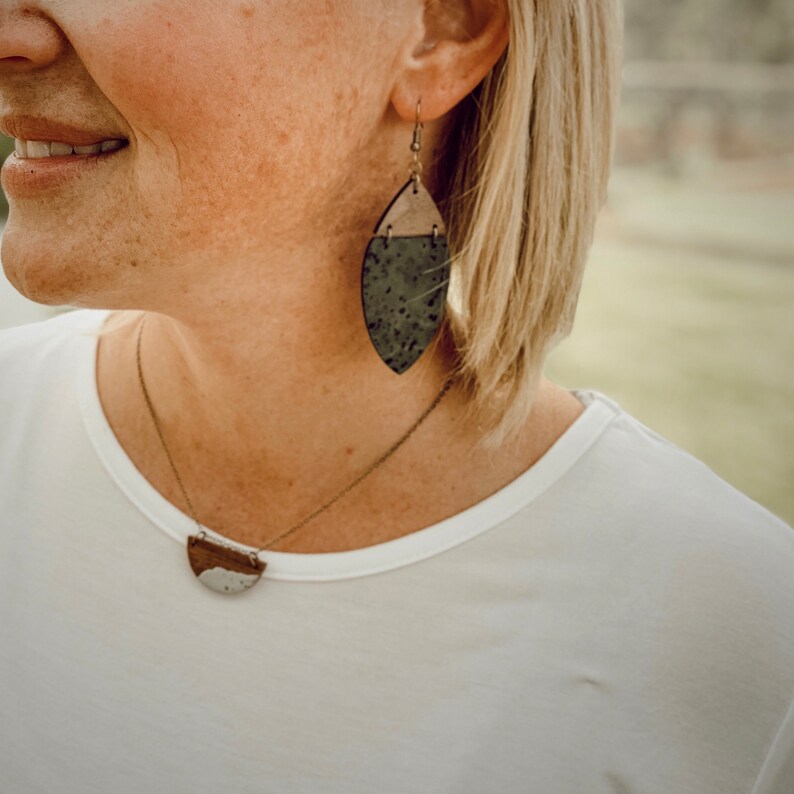 Small Half Moon Wood and Concrete Rosewood Natural Boho | Etsy