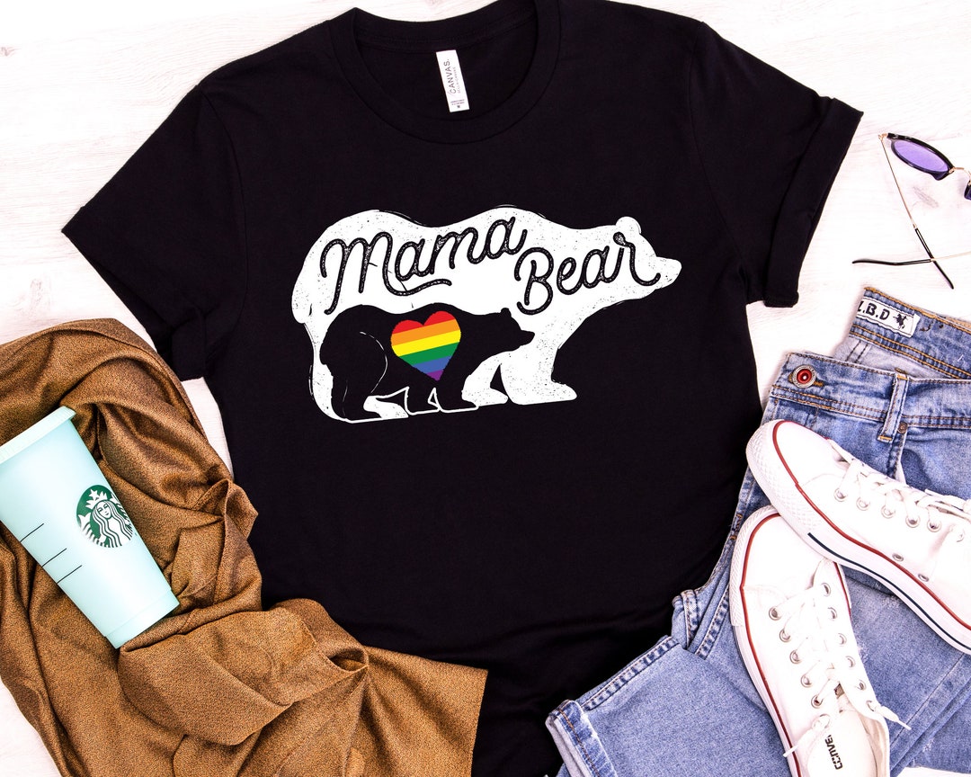 LGBTQ Mama Bear - Mother and Cub Vintage Retro Script Look Mother's Day ...