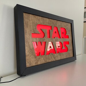 Star Wars Wall Decor Art With Color Changing LED Lights - Etsy