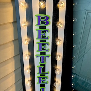 Beetle Juice Halloween Sign, Welcome Door Decor, Spooky Porch Leaner ...