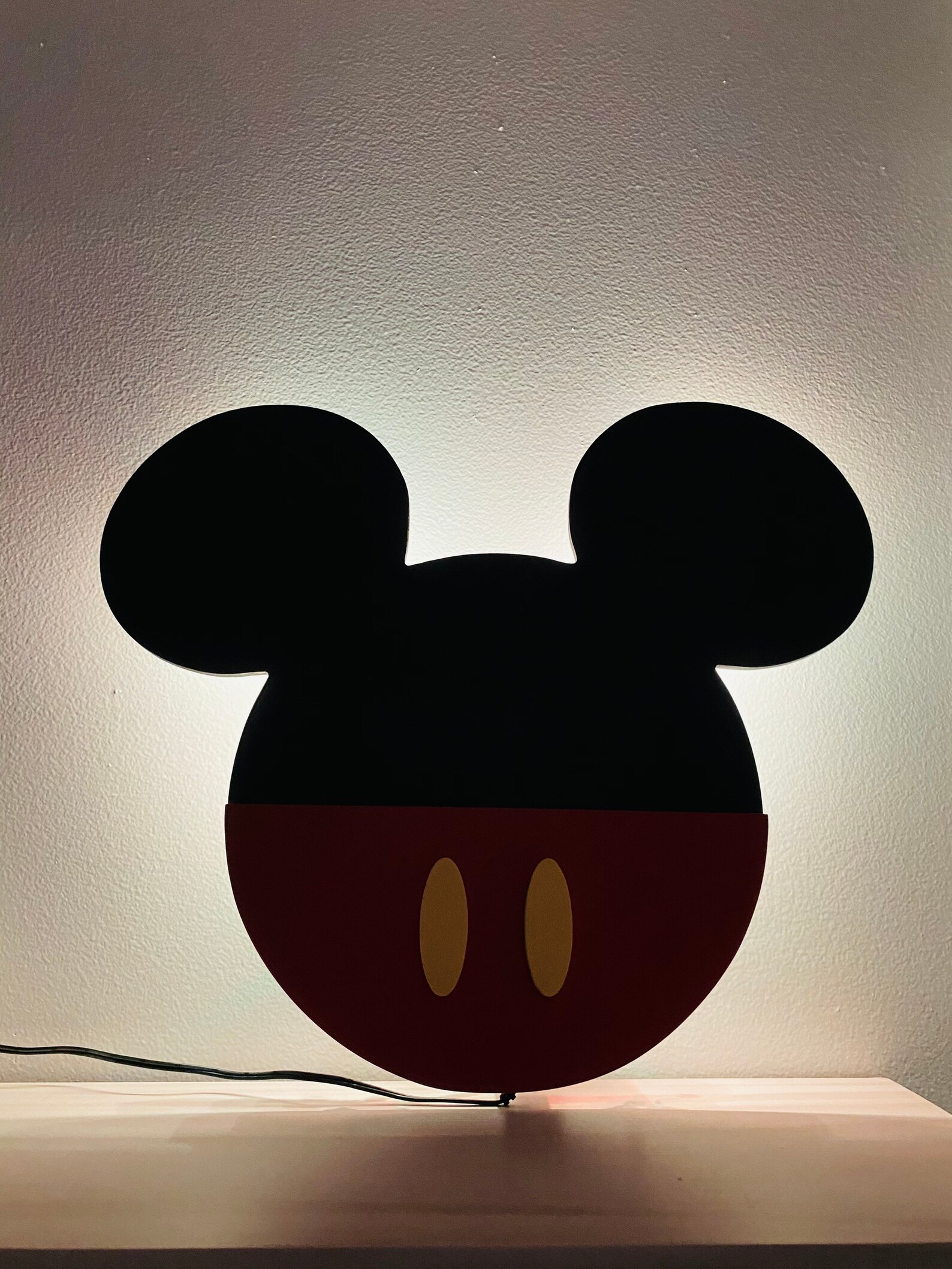 Mickey Mouse Decor With Light Wall Hanging Color Changing - Etsy