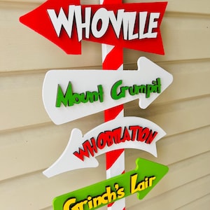 Merry Grinchmas Directional Sign. Candy Cane Christmas Post. Holiday ...