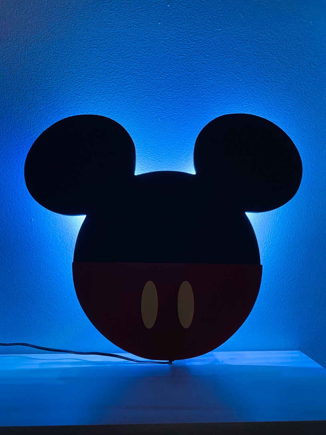 Mickey Mouse Decor With Light Wall Hanging Color Changing | Etsy