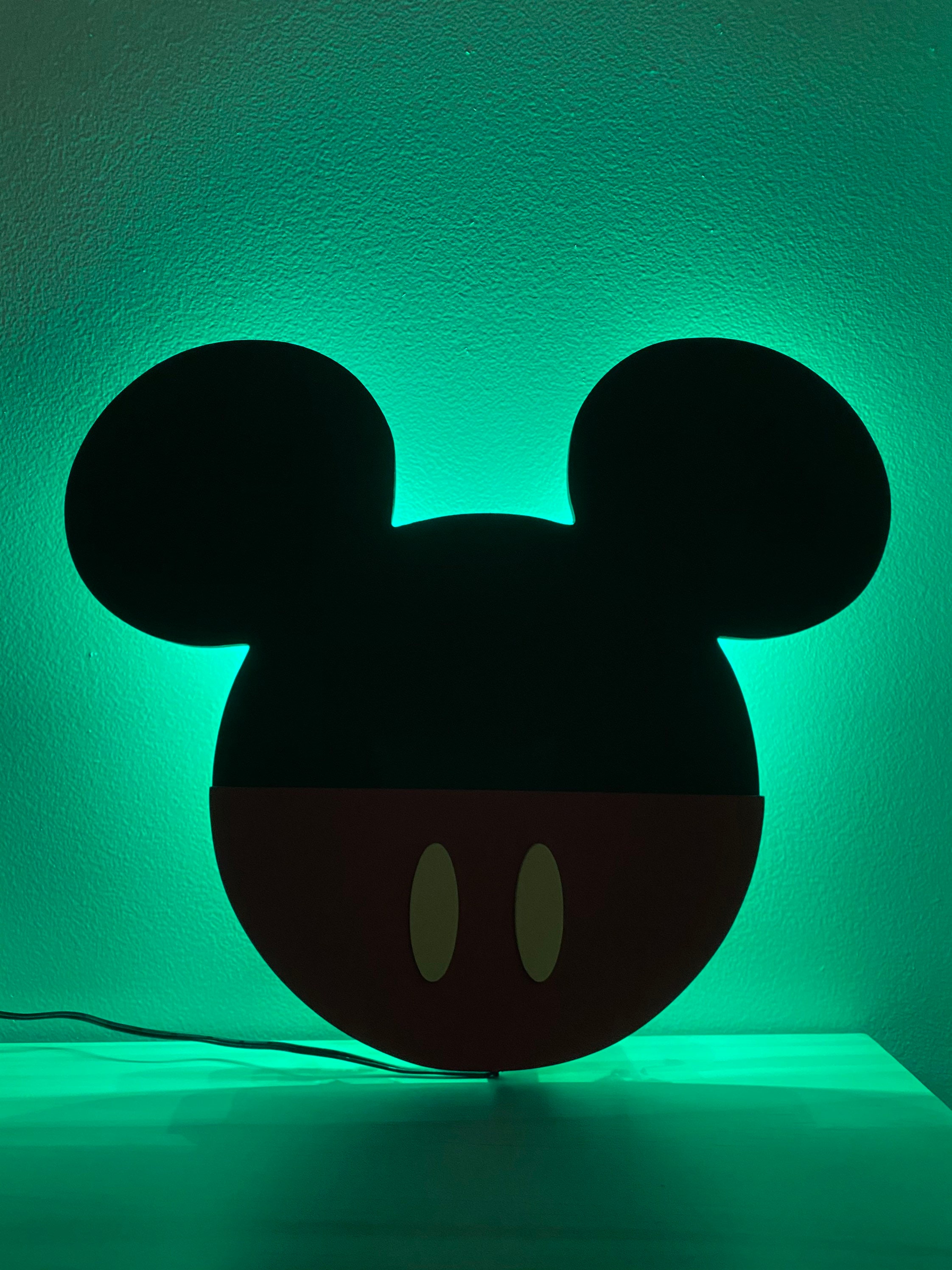 Mickey Mouse Decor With Light Wall Hanging Color Changing | Etsy