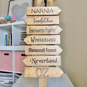 Storybook Directional Wood Decor Sign, Custom Witch & Wizard Halloween ...