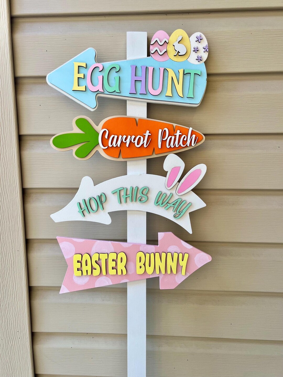 Easter Directional Sign, Happy Easter Front Door Decor, Welcome Porch ...