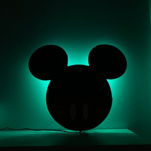 Mickey Mouse Wall Decor Light With Color Changing LED | Wall Hanging ...