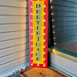 Beetle Juice Halloween Sign, Welcome Door Decor, Spooky Porch Leaner ...