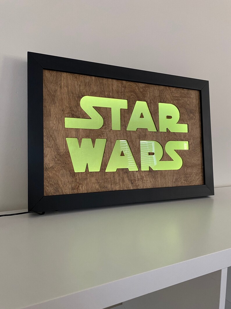 Star Wars Wall Decor Art With Color Changing LED Lights Sign - Etsy