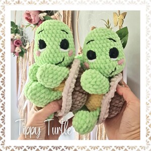 DIGITAL FILE ONLY - Low Sew - Tippy Turtle Crochet Pattern, Cute Turtle ...