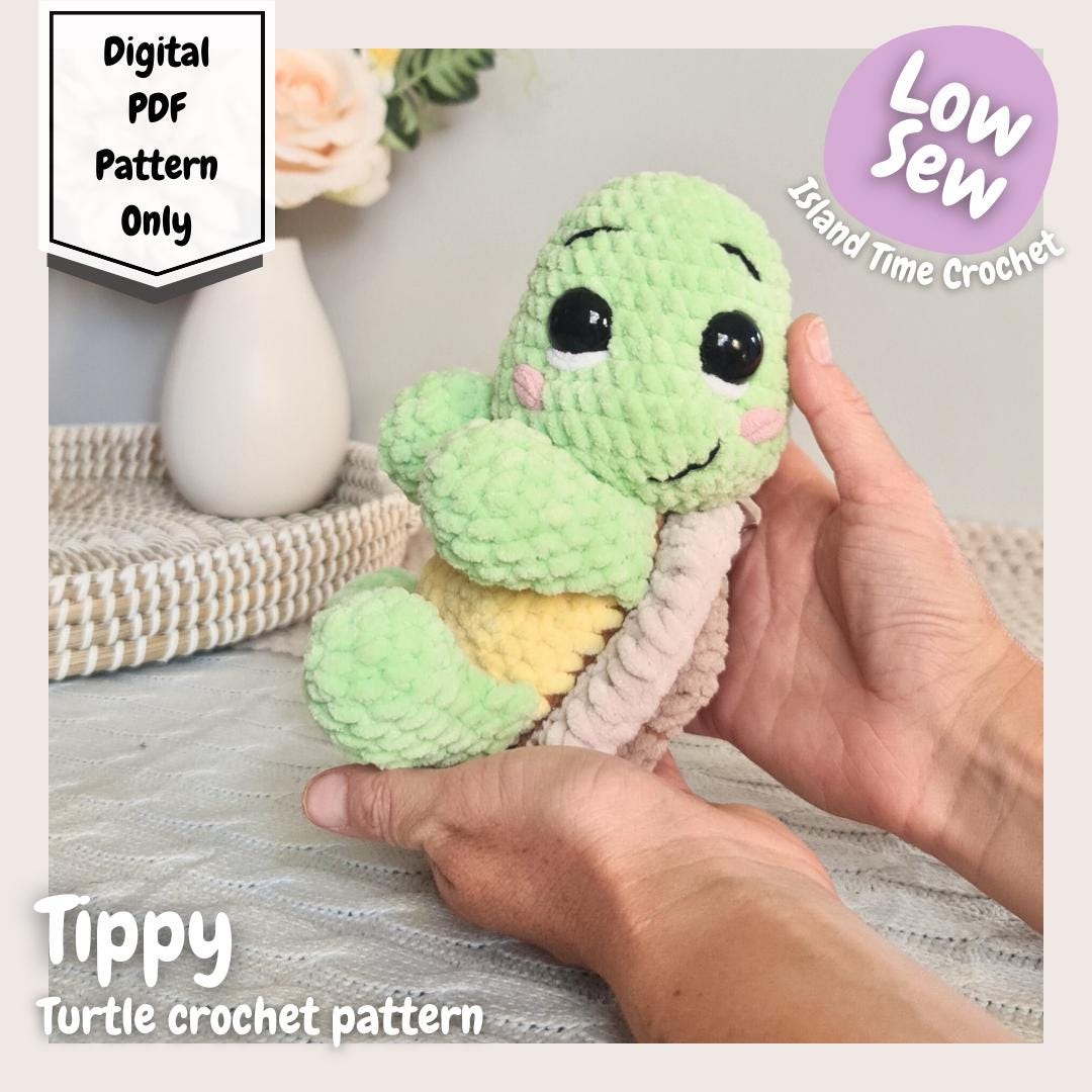 DIGITAL FILE ONLY Low Sew Tippy Turtle Crochet Pattern - Etsy