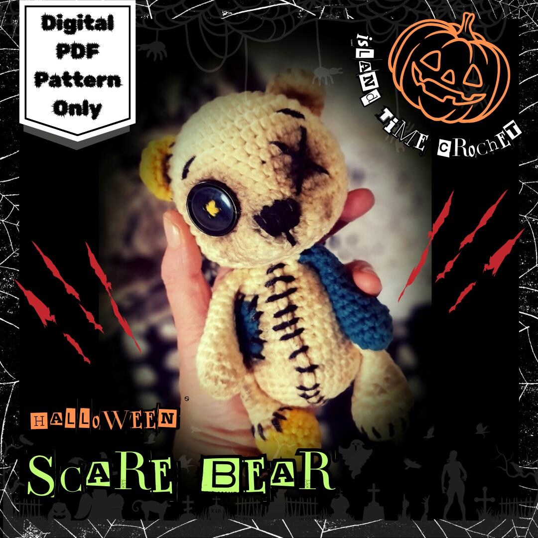 Digital Pattern Only - Halloween Scare Bear Crochet Amigurumi Pattern ...
