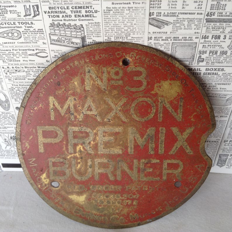 Vintage Maxon Premix Burner Sign - Etsy