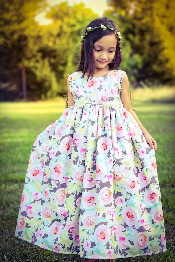 Girls Maxi Dress Long Dress for Girls Toddler Maxi Dress | Etsy