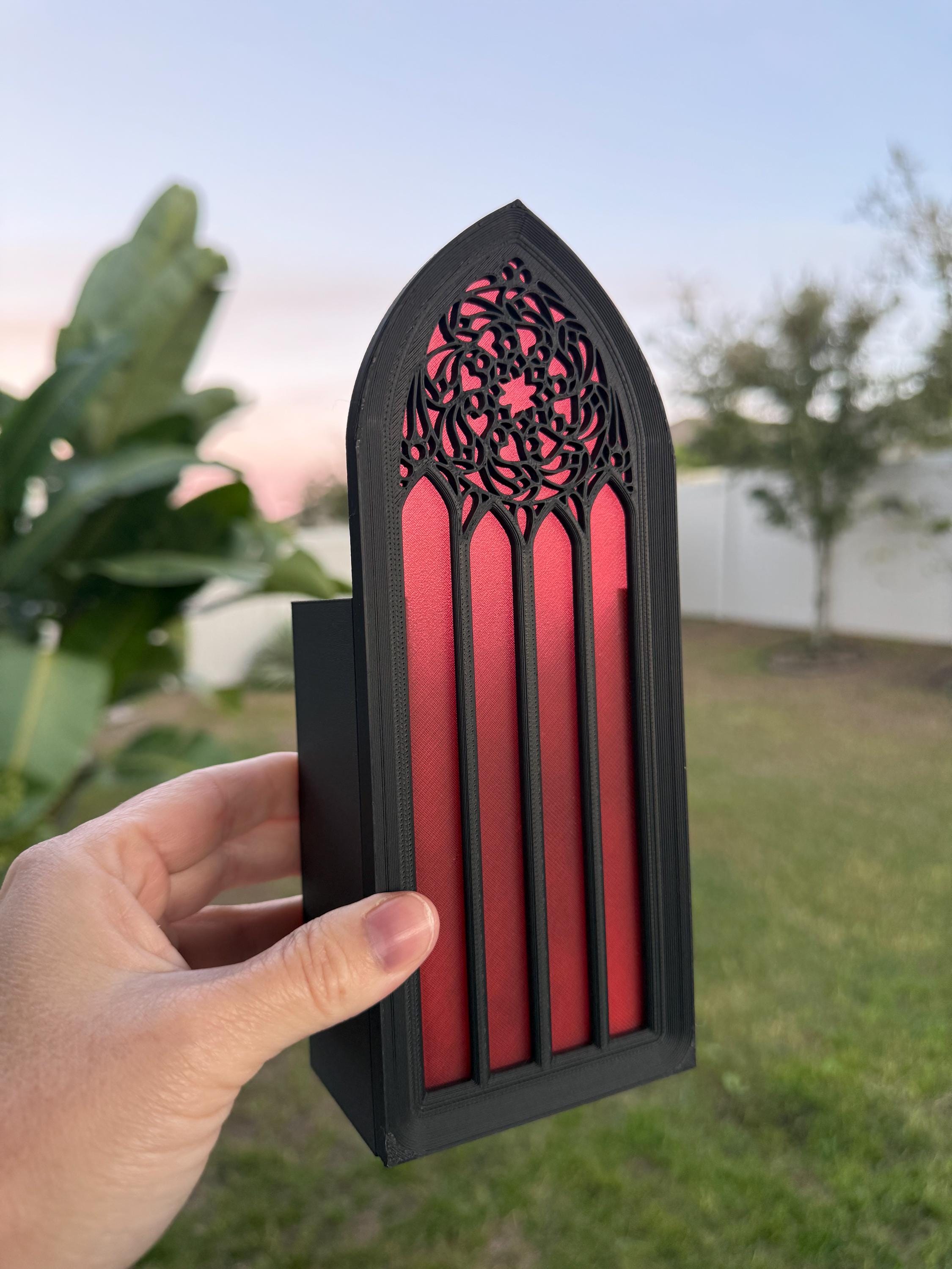 Gothic Window Tealight Book Nook | Cathedral | Bookshelf Decor - Etsy