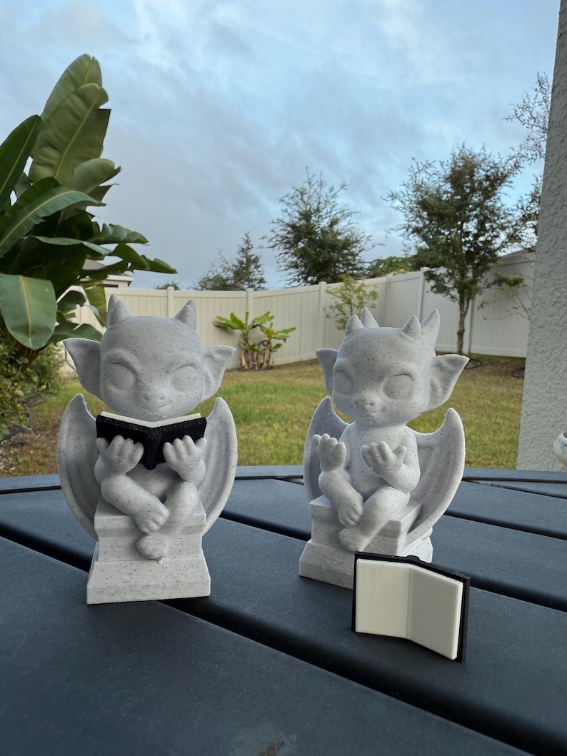 Reading Gargoyle | Bookshelf Decor - Etsy