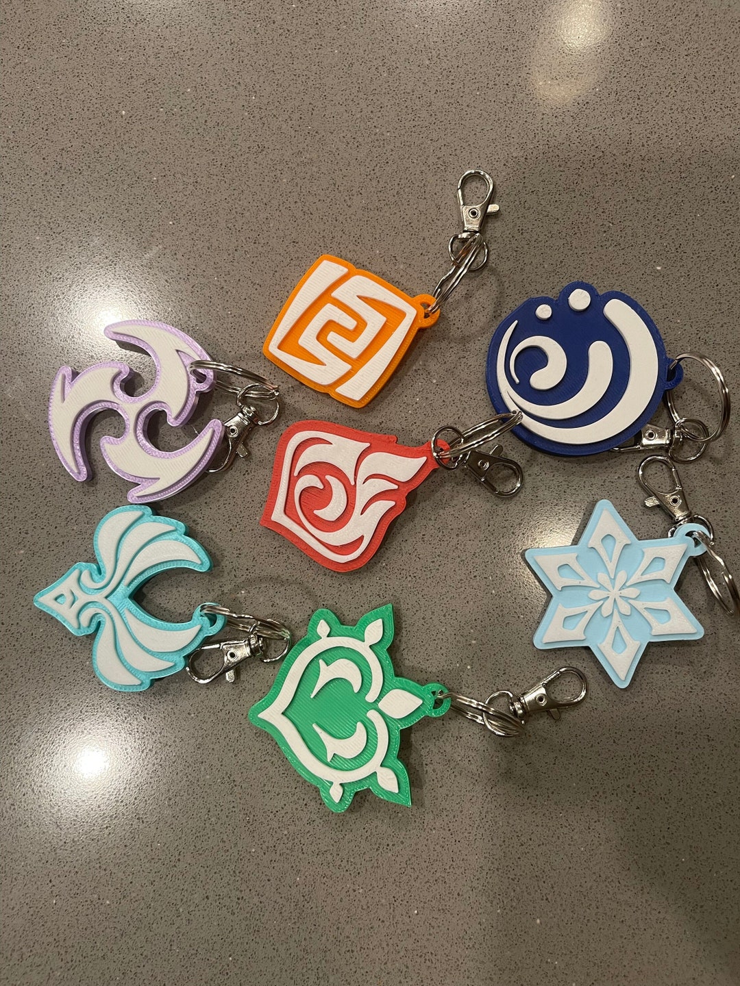 3D Print Element Keychains 7 Styles - Etsy