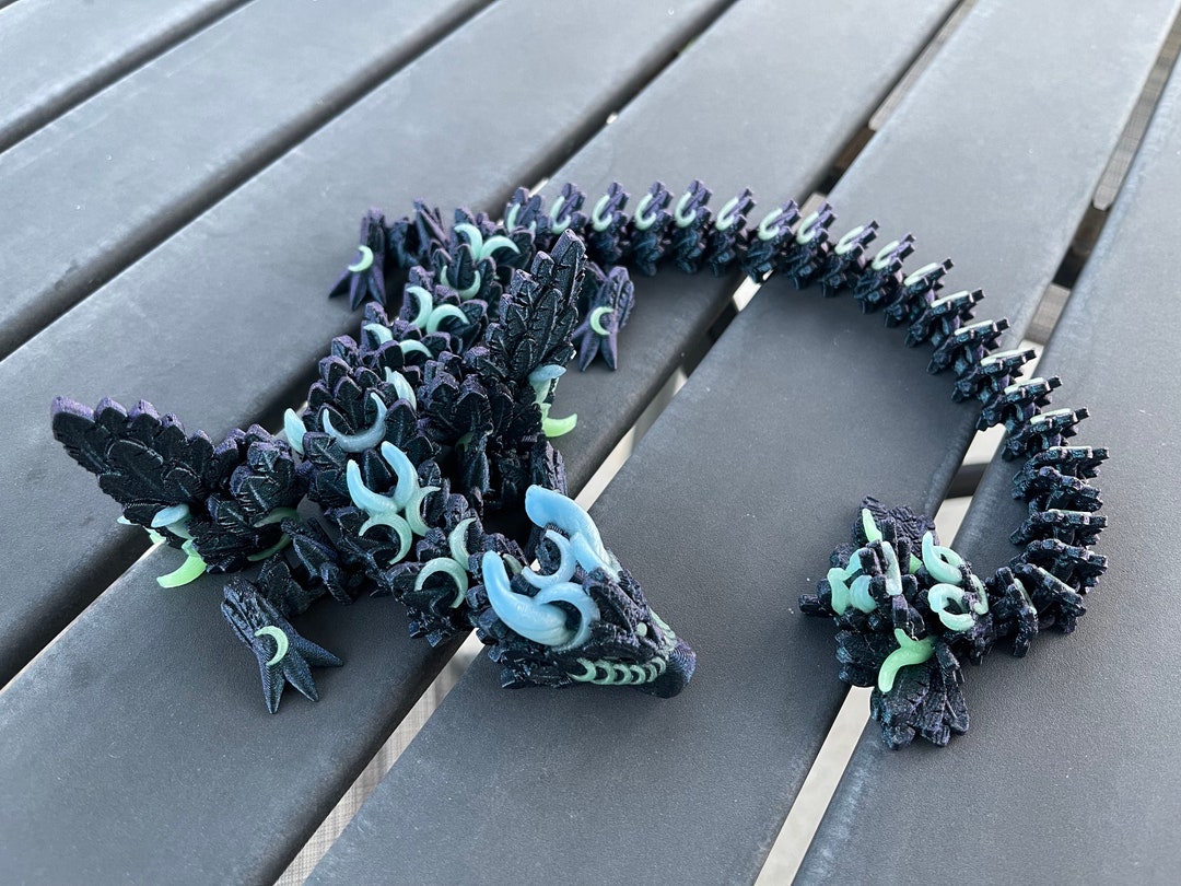 3D Print Lunar Dragon Articulating Color Changing Glow in the Dark ...