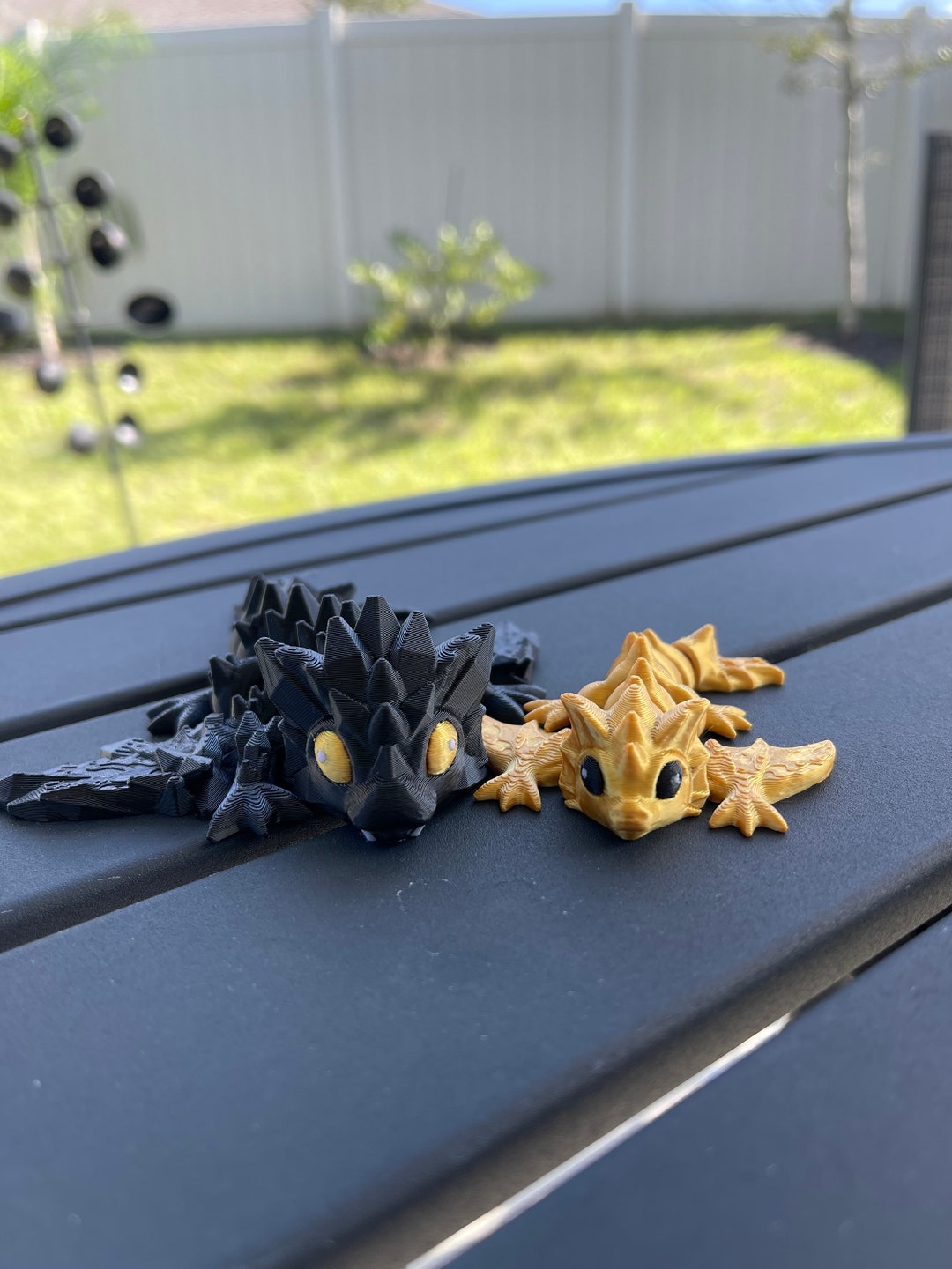Mini Black & Gold Combo 3d Print Articulating Dragons - Etsy