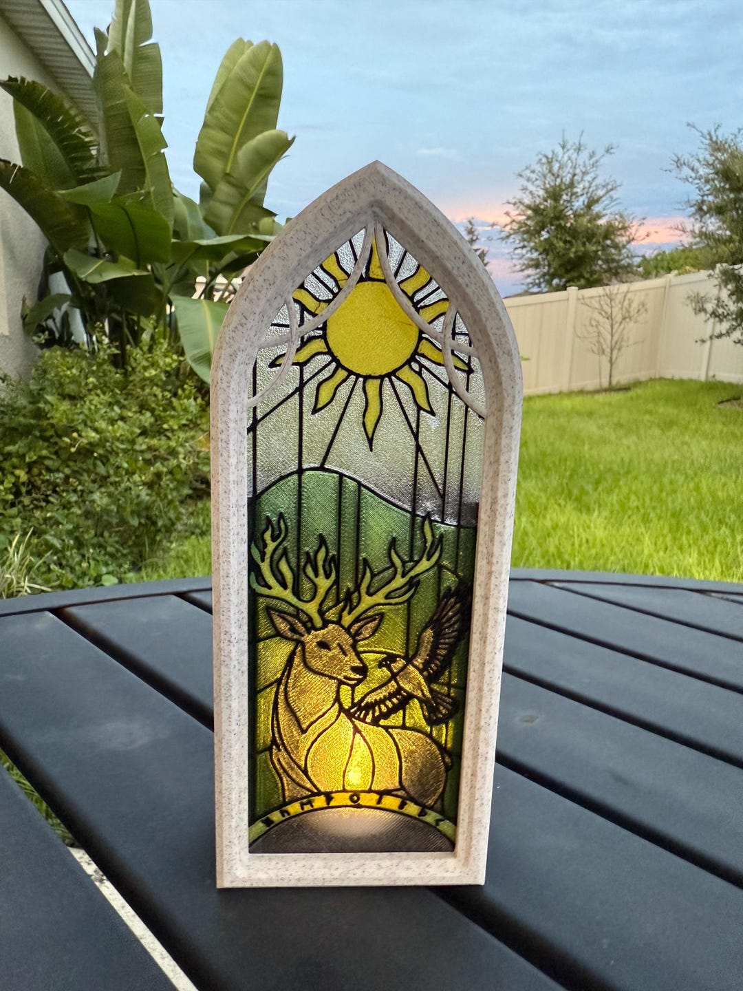 Gothic Window Tealight Book Nook | Stag and Hawk | Bookshelf Decor - Etsy