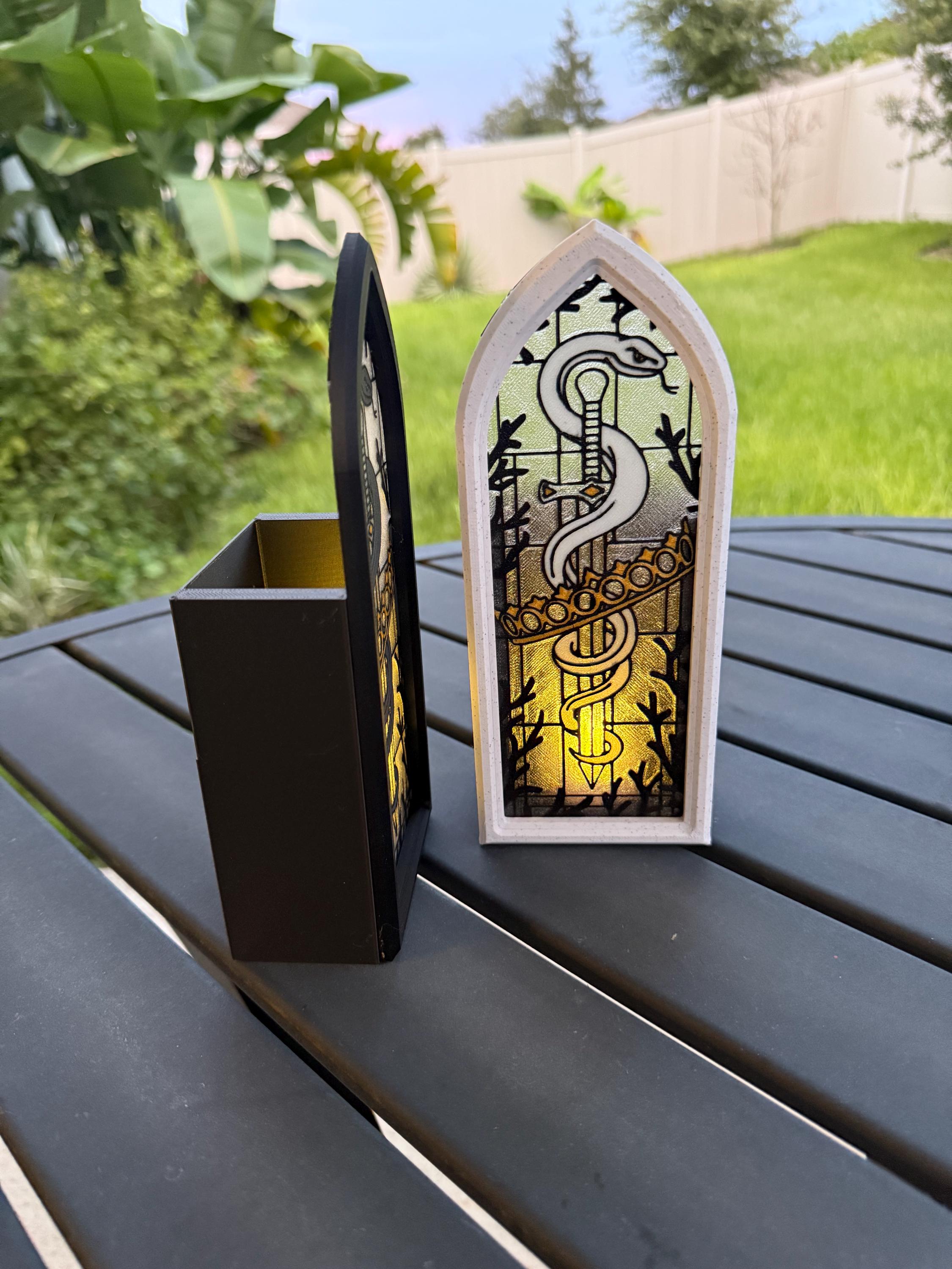 Gothic Window Tealight Book Nook | Snake and Crown | Bookshelf Decor - Etsy