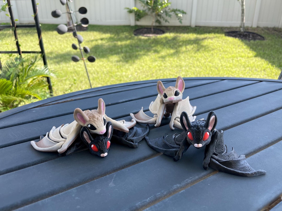 3D Print Articulating Bat Customizable Choose Your Own Color Bookself ...