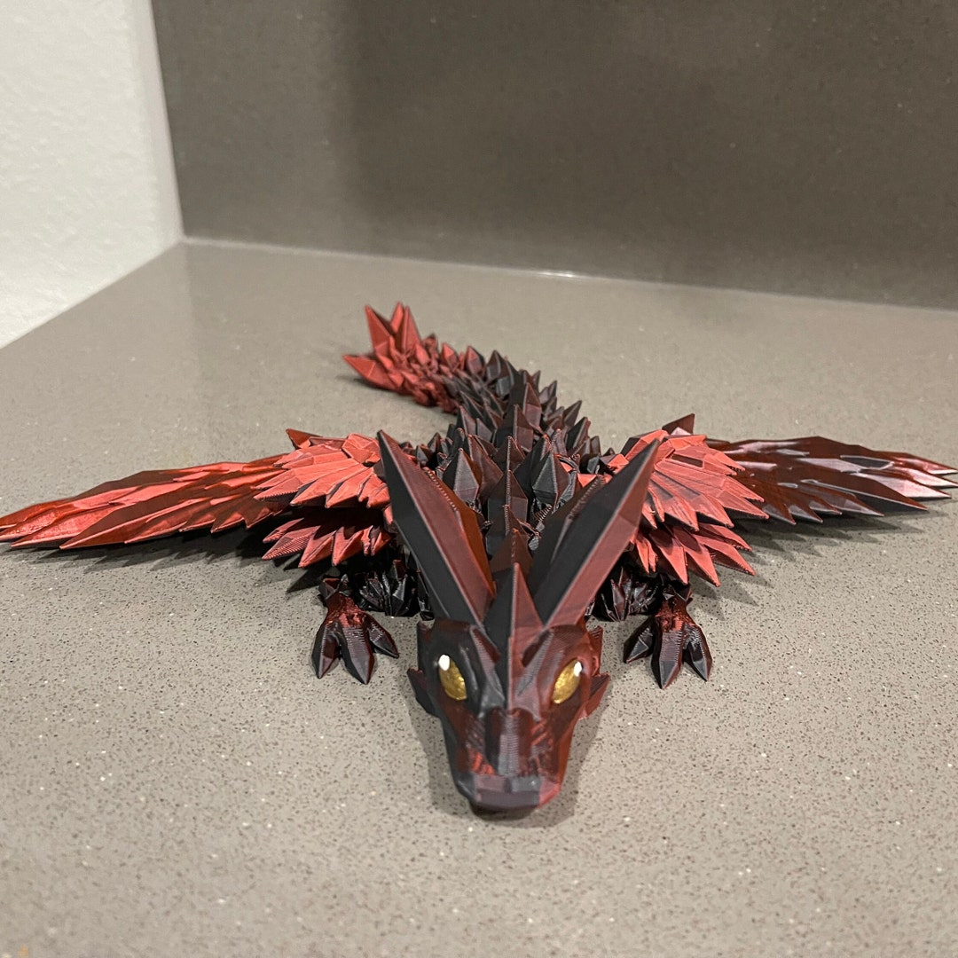 3D Printed Articulating Dragon Customizable Choose Color and Size - Etsy