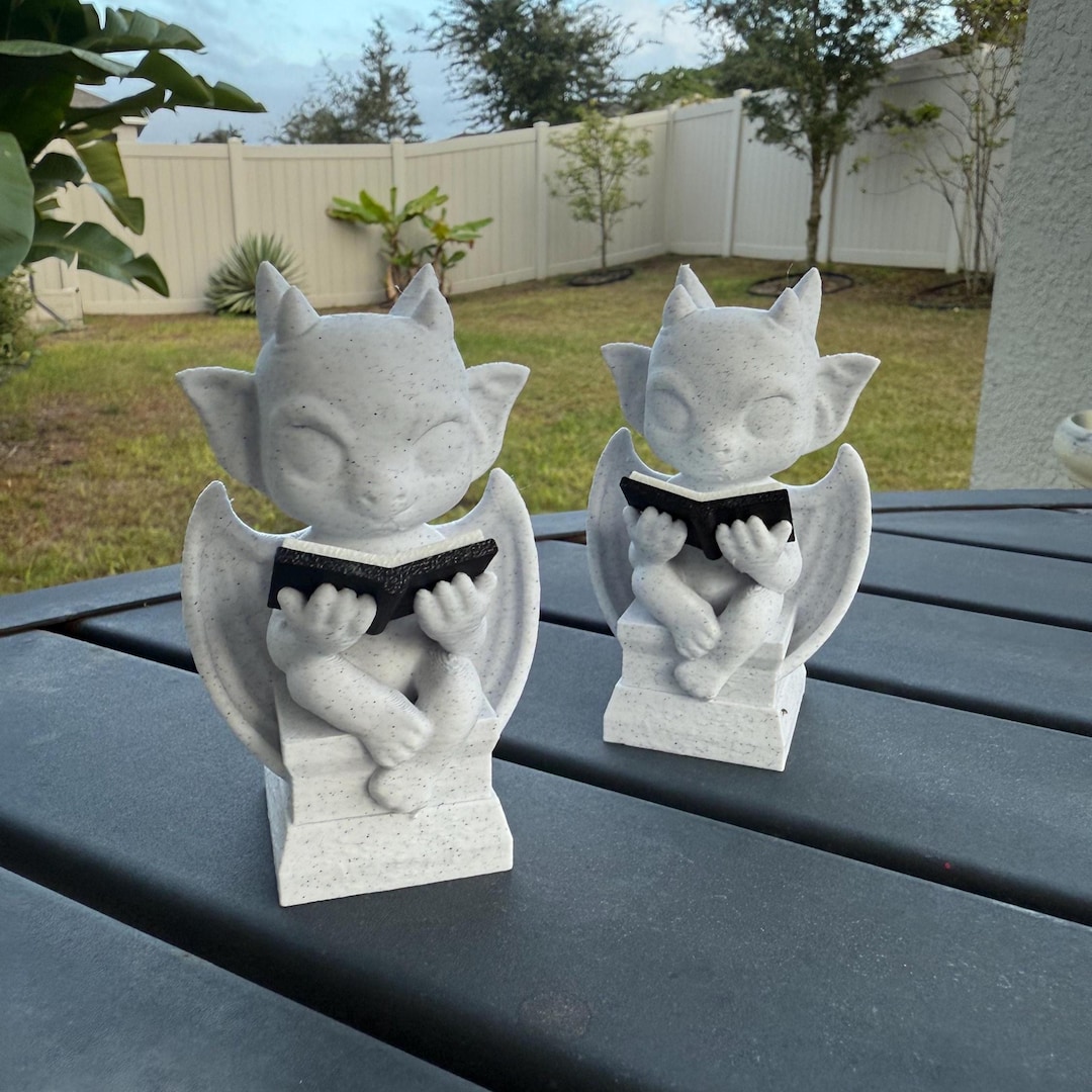 Reading Gargoyle | Bookshelf Decor - Etsy