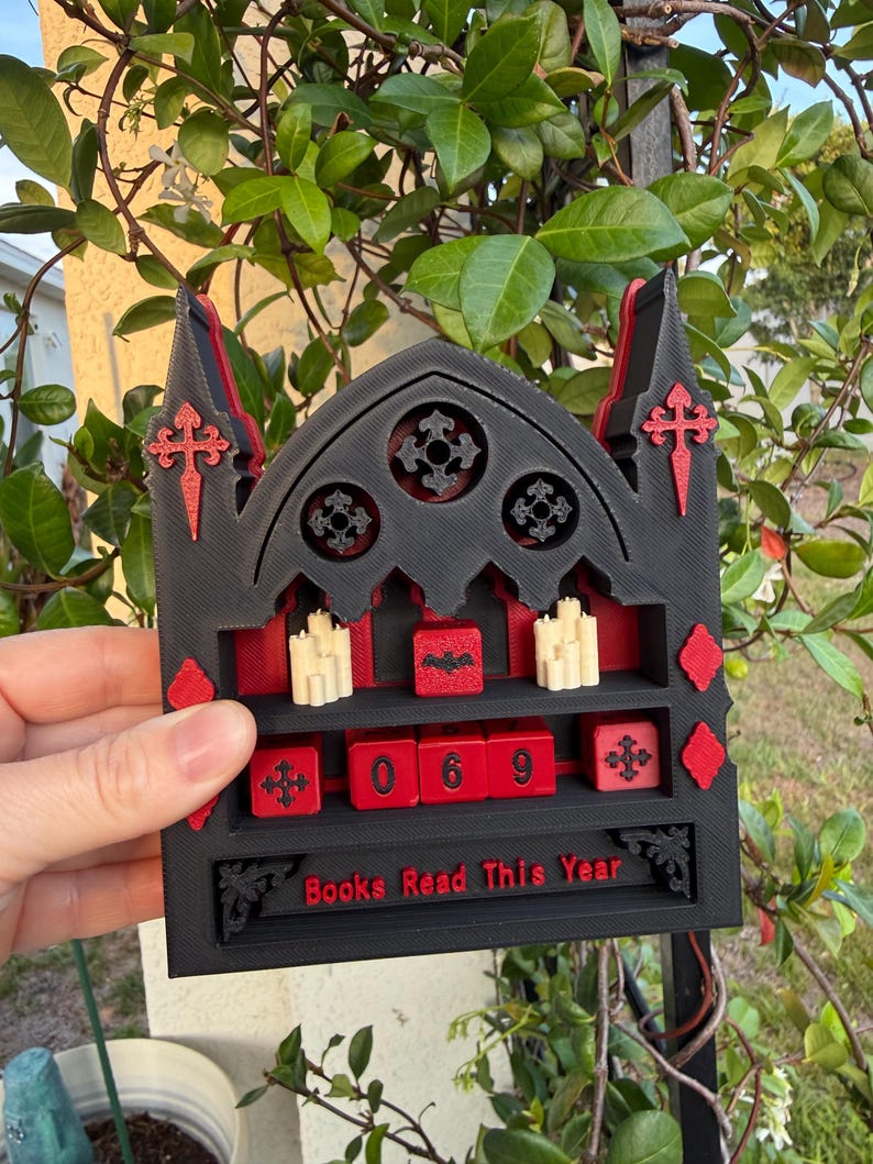 Gothic Book Tracker | Bookshelf Decor Bookish Merch - Etsy