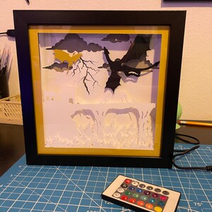 Dragon Lightbox LED Backlit Layered Cardstock Shadowbox Bookshelf Decor ...