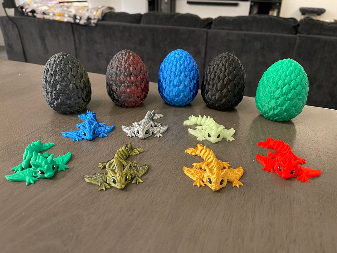 3D Print Small Dragon Egg With Tiny Dragon Articulating - Etsy Canada