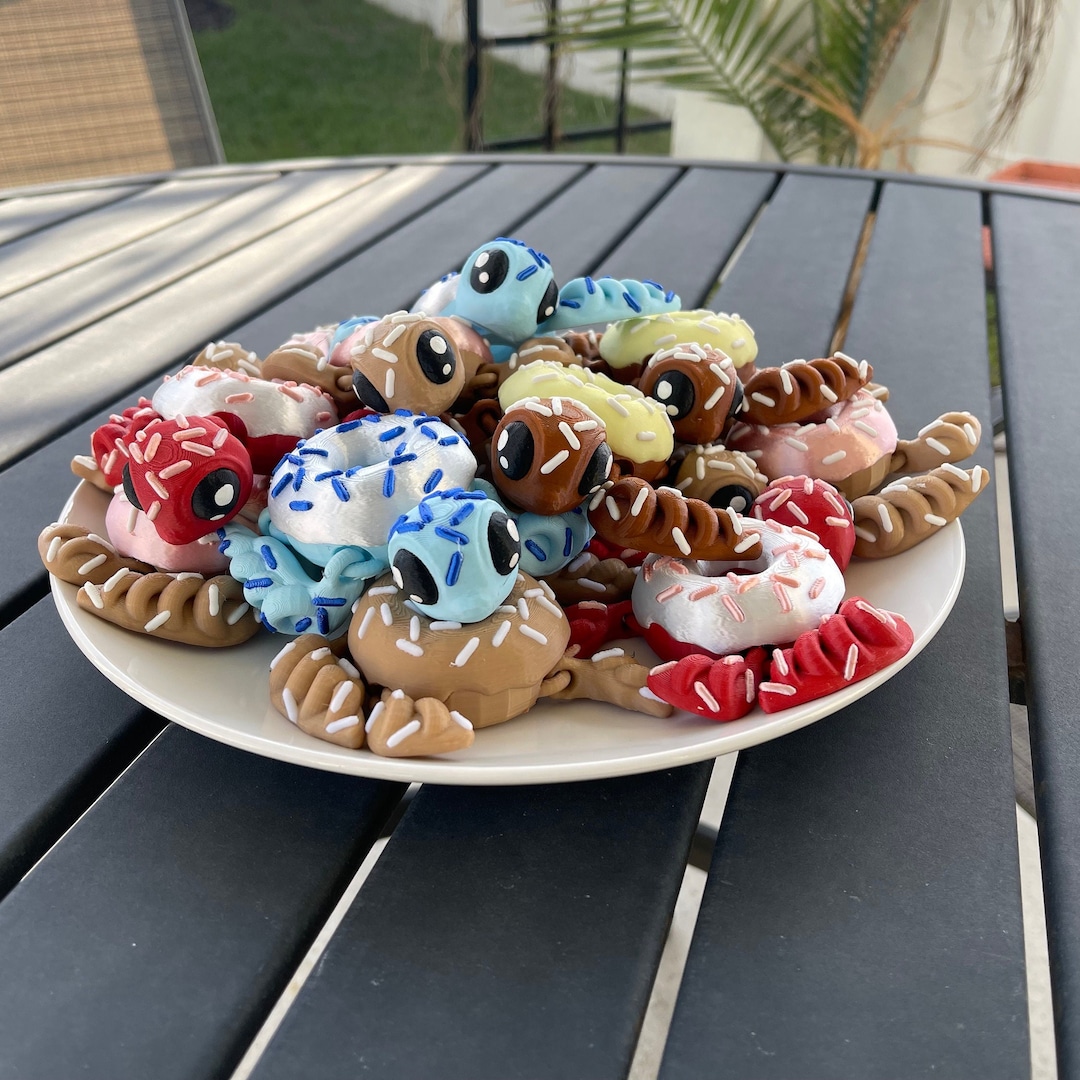 3D Print Dessert Turtle Donut Decor Desk Decor Fidget Toy - Etsy