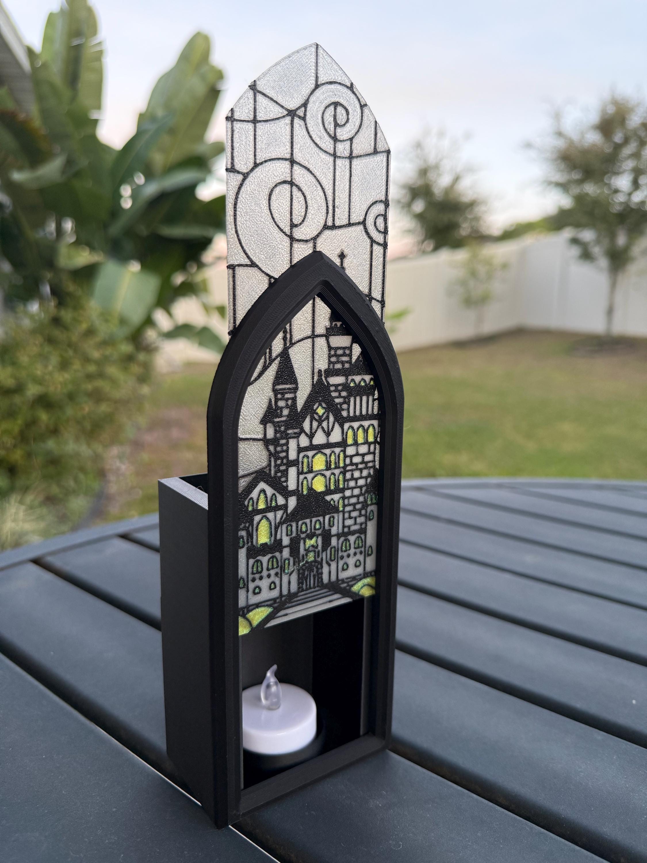 Gothic Window Tealight Book Nook | Castle | Bookshelf Decor - Etsy