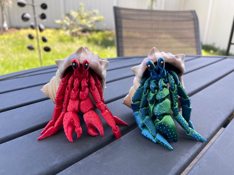 Articulating Hermit Crab in Shell 3D Print You Choose Color Crab and ...