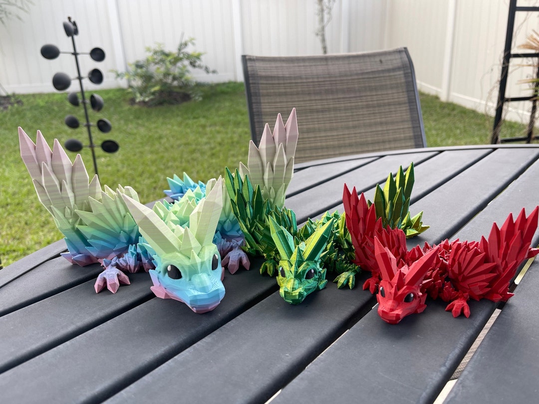 3D Printed Articulating Dragon Customizable Choose Color and Size - Etsy