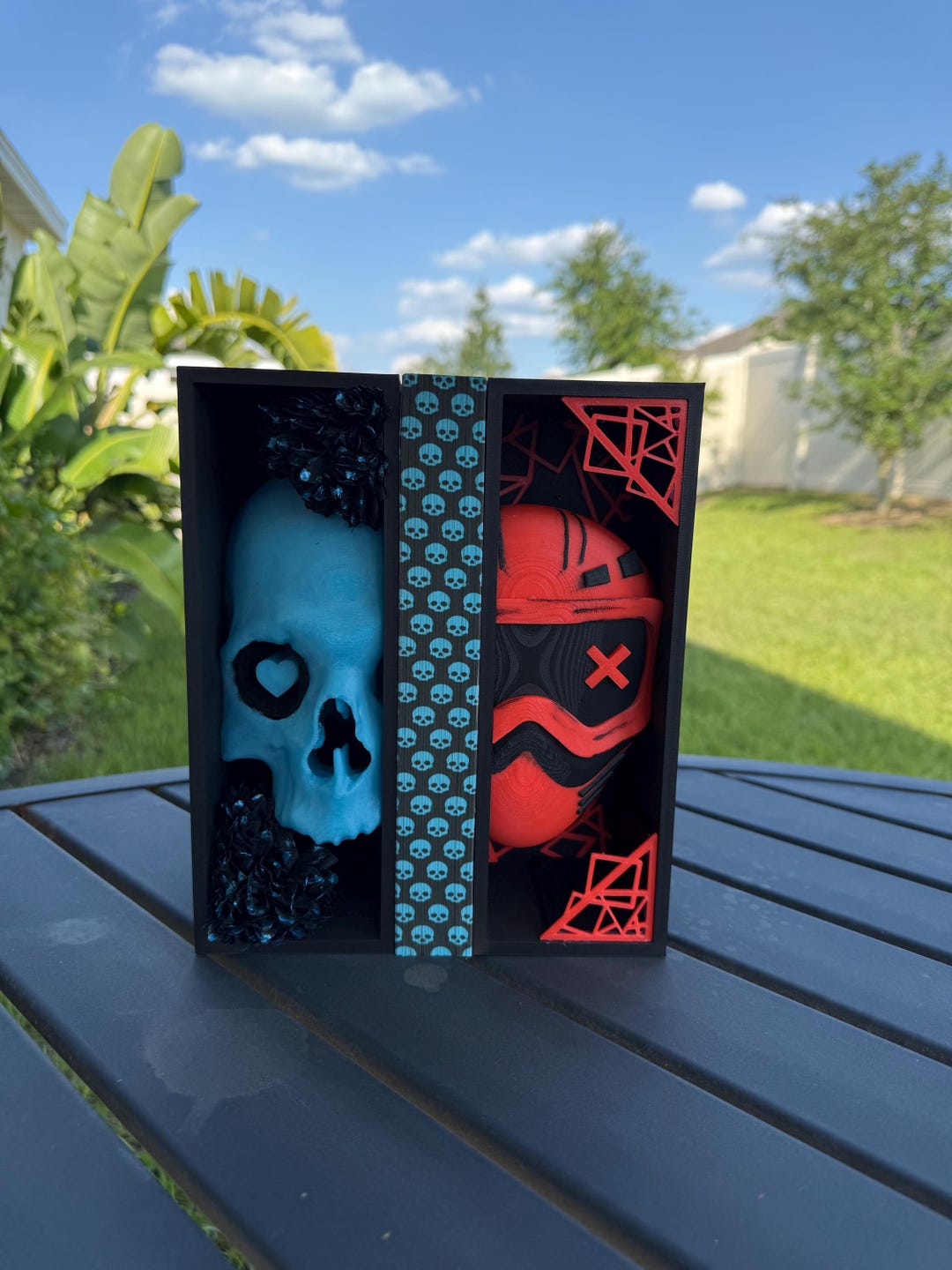 Mask and Skull Book Nook Set | Bookish Merch | Bookshelf Decor | Dark ...