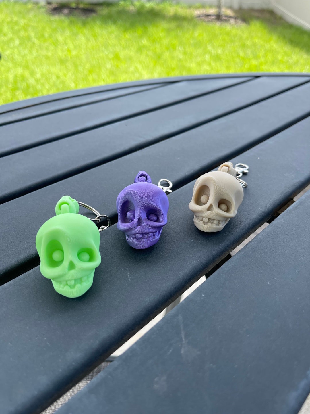 Skeleton Skull Keychain Articulating 3D Print - Etsy