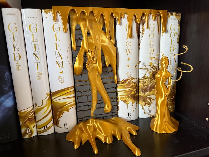 Dripping Gold Wall Book Nook - Bookshelf Decor Bookish Merch - Etsy