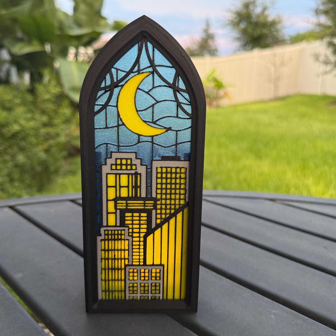 Gothic Window Tealight Book Nook | City Skyline | Bookshelf Decor - Etsy