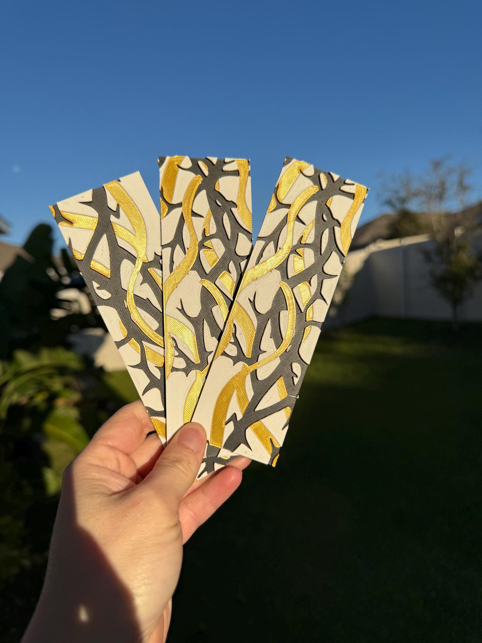 3D Printed Golden Touched Bookmarks - Made With Hueforge - Etsy