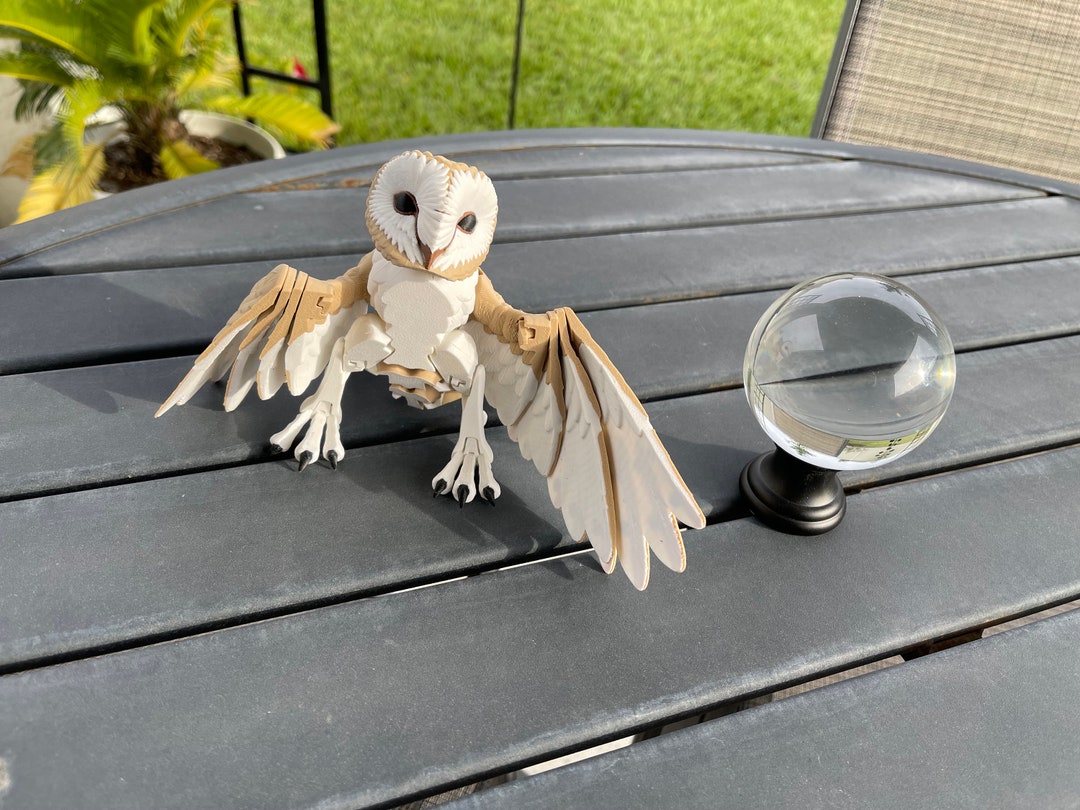 White Owl Barn Owl 3D Print Bookshelf Decor Bookish Movie Decor - Etsy