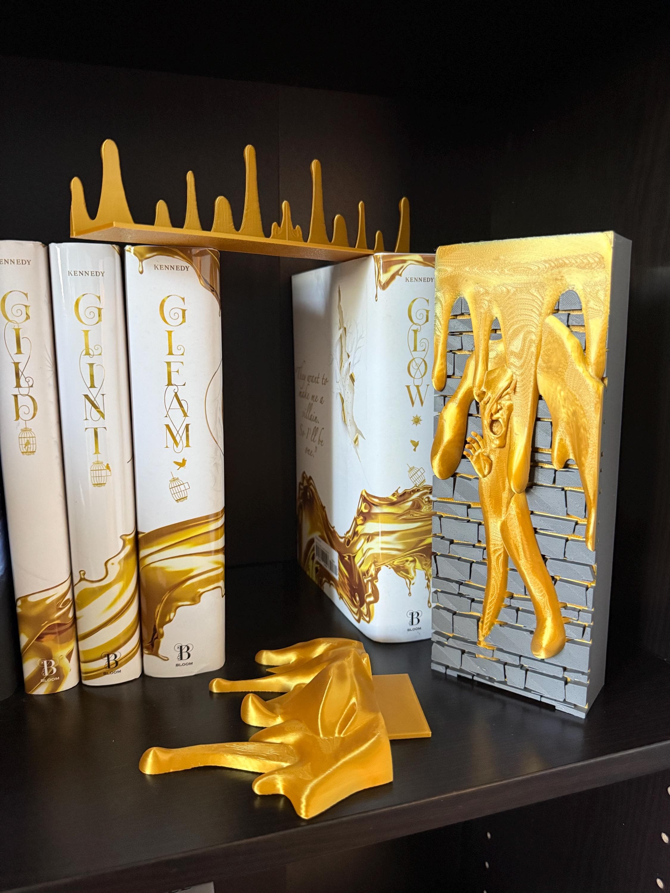 Dripping Gold Wall Book Nook - Bookshelf Decor Bookish Merch - Etsy