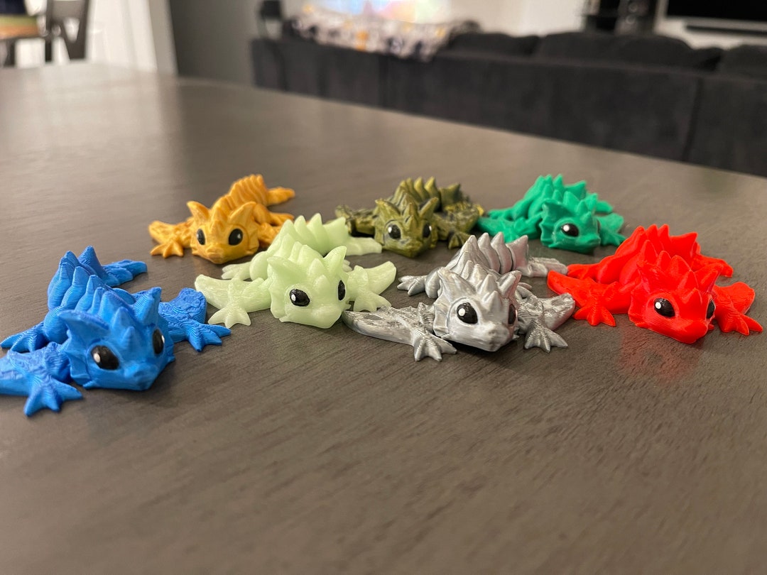 3D Print Mini Articulating Dragon Customizable You Choose Color - Etsy