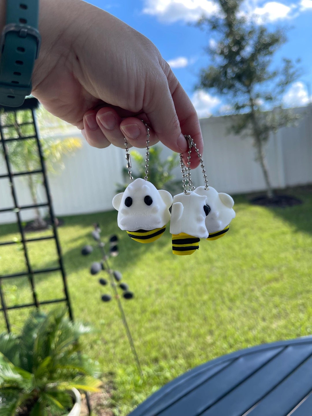 Cute Ghost BOO Bee 3D Print Keychain - Articulating - Etsy