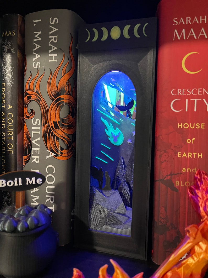 Crossover Light up Book Nook USB UV 3D Printed Bookshelf Decor - Etsy