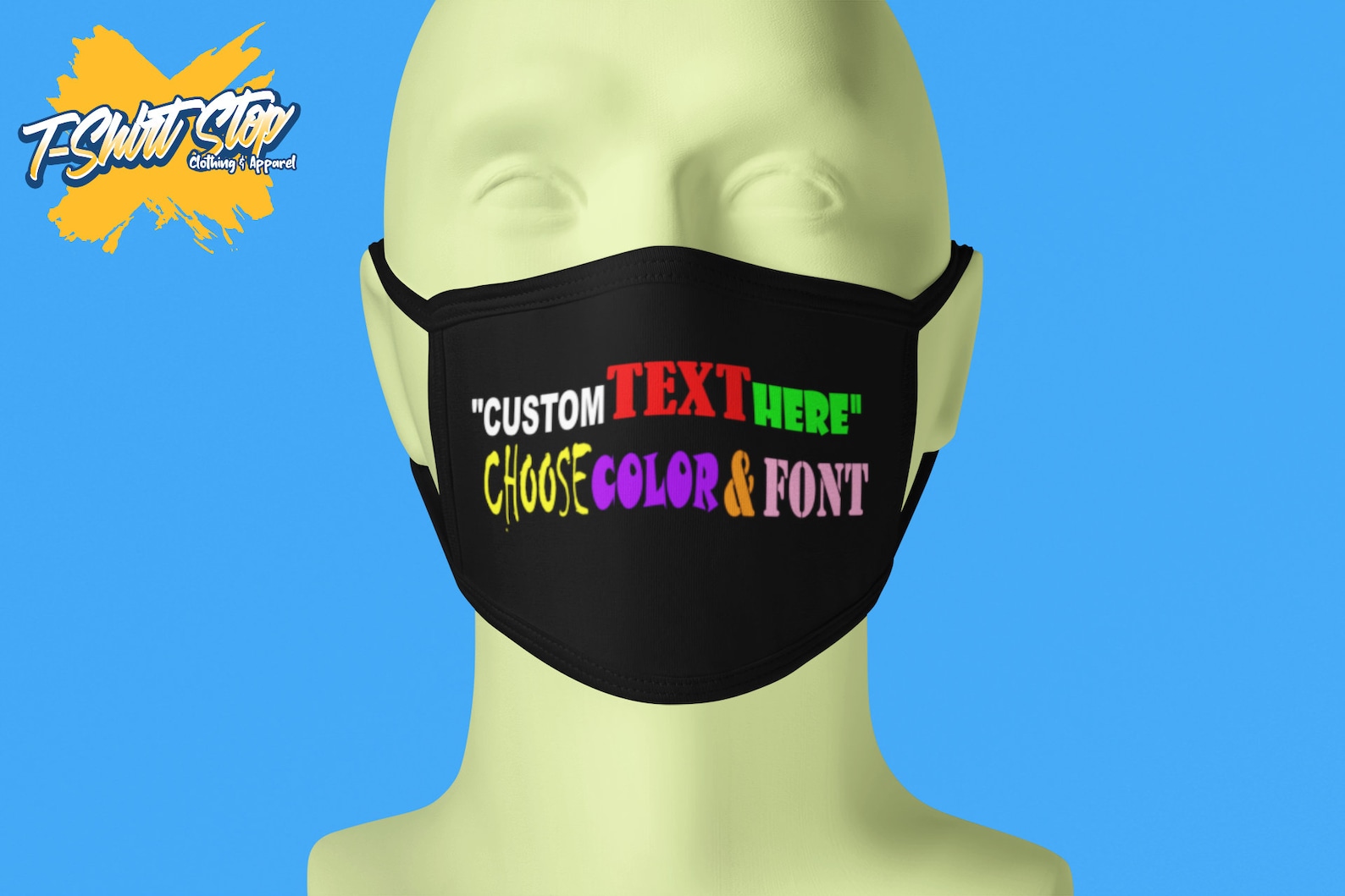 Custom Text Face Mask Custom Logo Face Mask Washable Face - Etsy