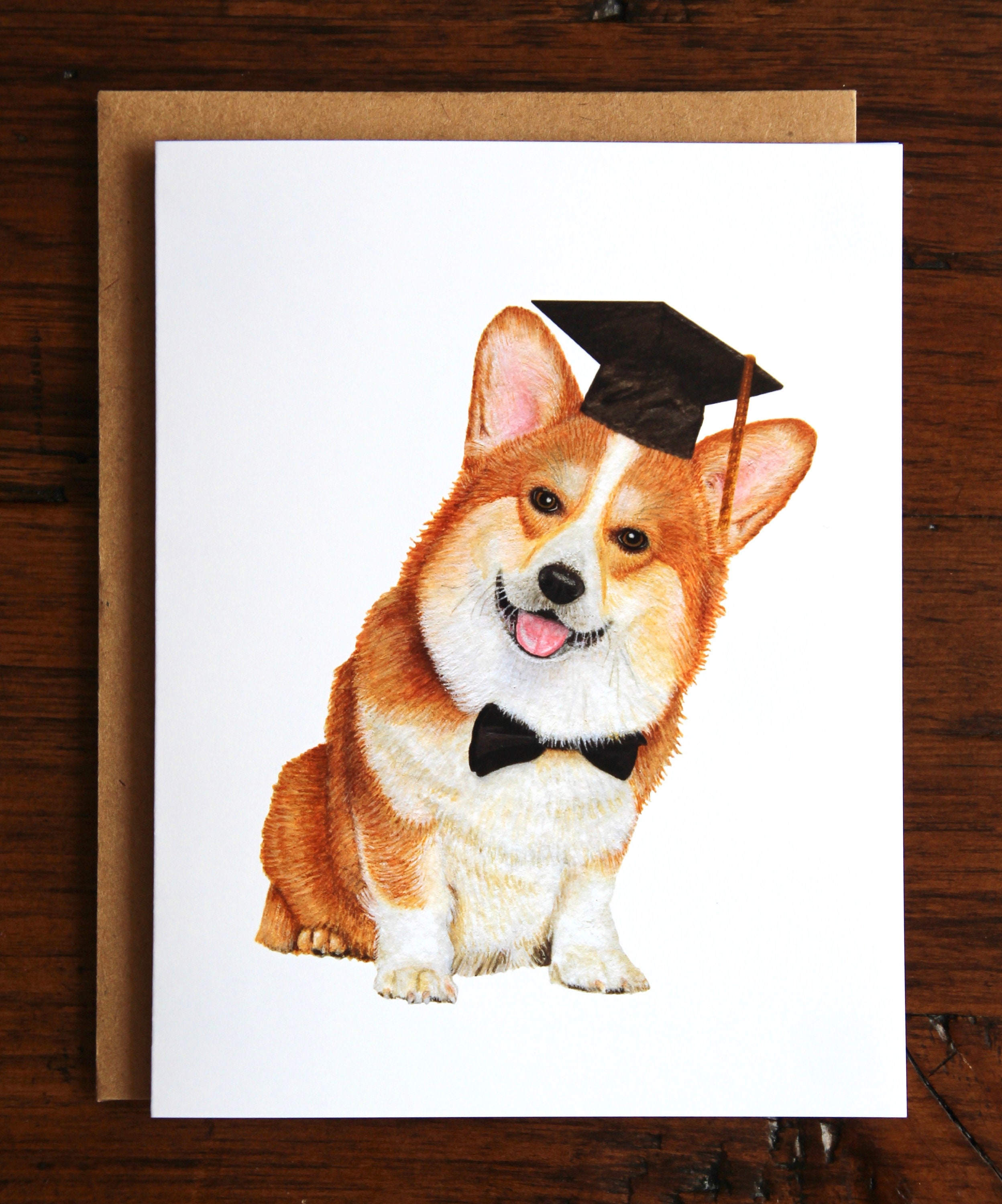 Corgi Graduation Watercolour Greeting Card Hand-painted - Etsy